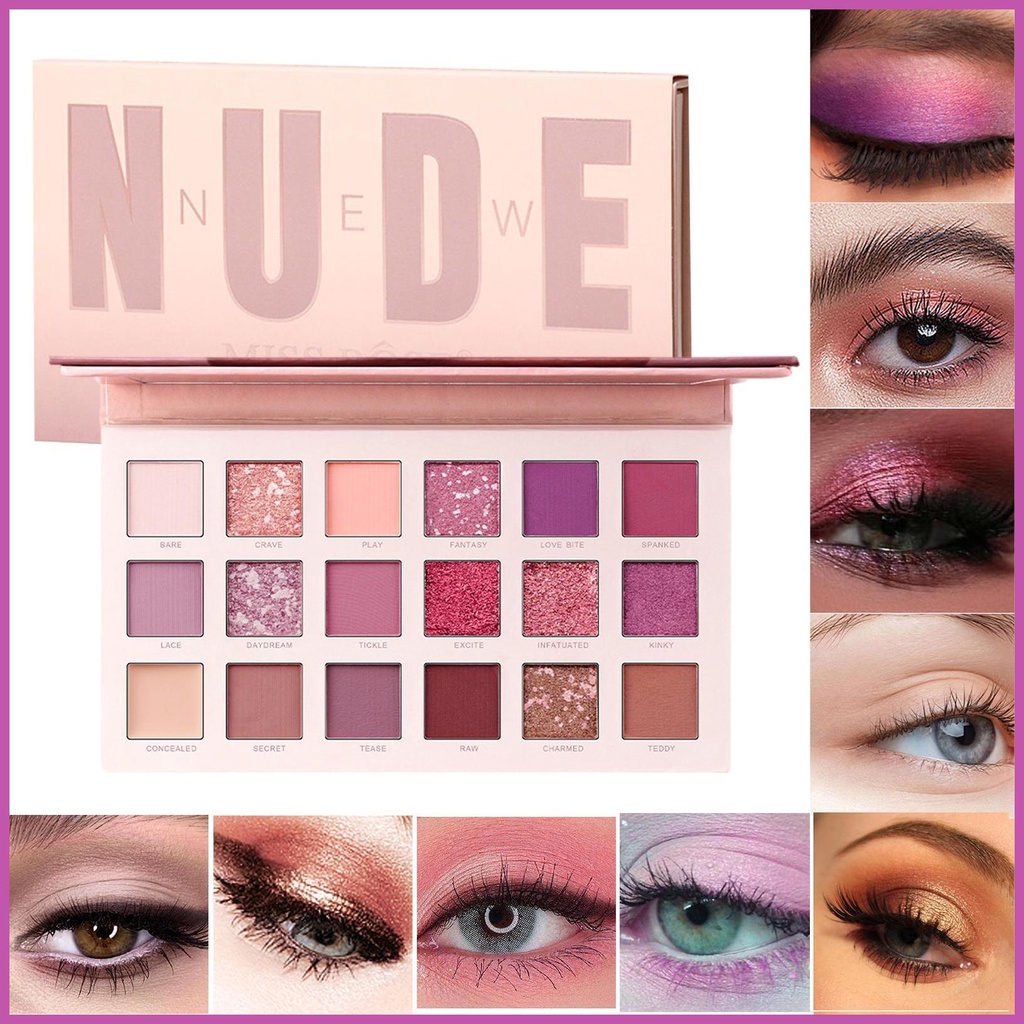 Matte Eyeshadow Palette 18 Colors Shimmer Glitter Eyeshadow Palette ...