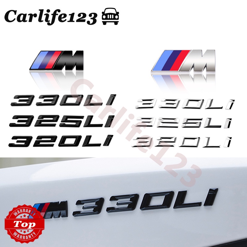 BMW 320li 325li 330li 320i 325i 330i M Logo Emblem Letter Badge Rear Trunk Tailagete Fender ...