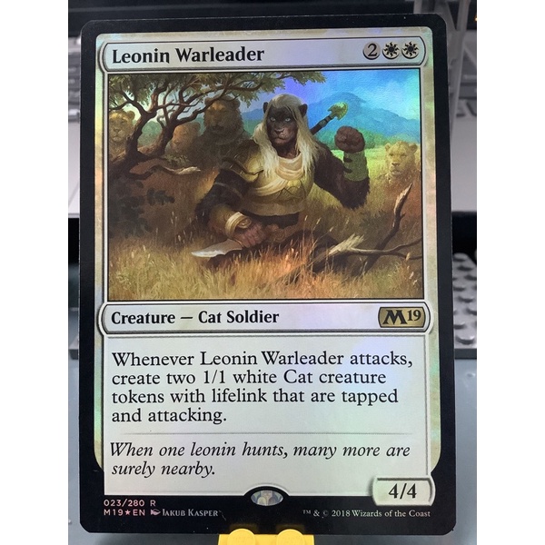 MAGIC: The Gathering - Leonin Warleader FOIL (Core Set 2019) | Shopee ...