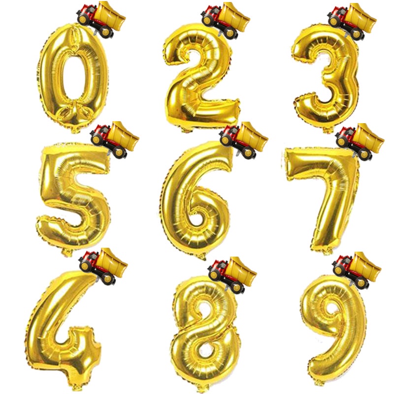 Construction Theme Party Foil Balloon Engineering Balloon 32inch Number ...