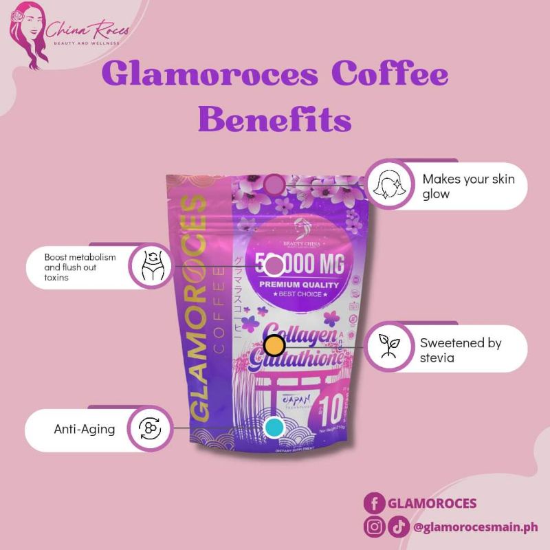 Glamoroces Slimming Coffee with Collagen and Glutathione 5000mg by ...