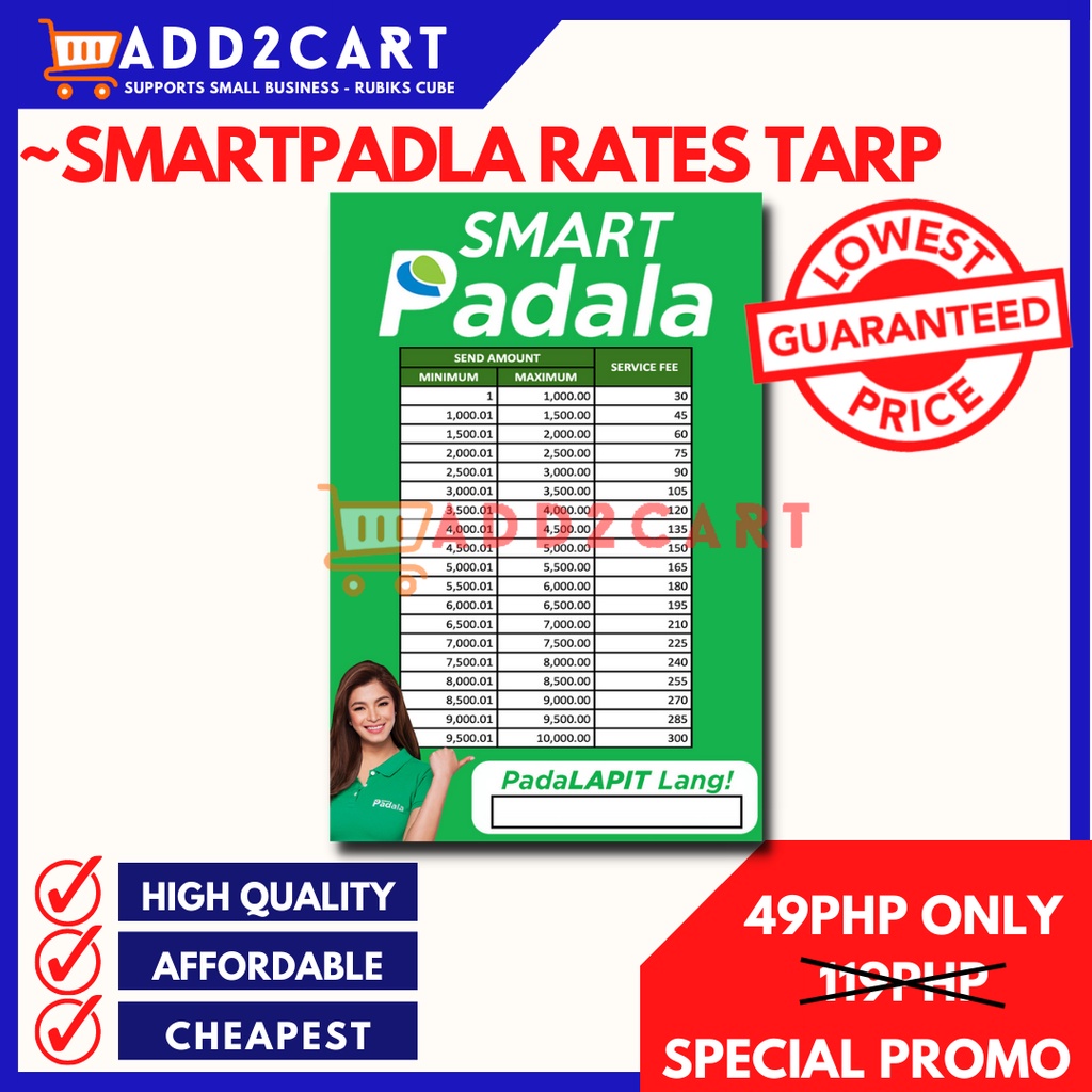 SMARTPADALA TARP 2x2.5ft Quality print and design 99PHP ONLY COD ...