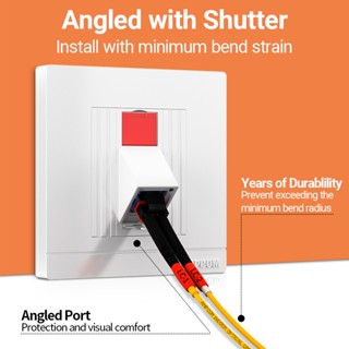 AMPCOM Fiber Optic Angled Wall Plate LC SC FC ST Simplex Duplex FTTH ...