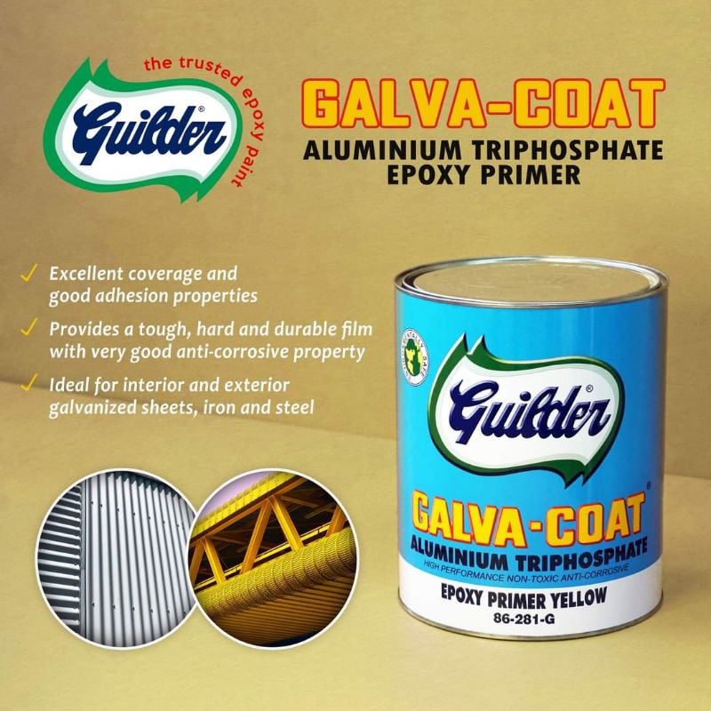GUILDER EPOXY PRIMER GALVA COAT YELLOW (¾liter+¼liter set) | Shopee ...