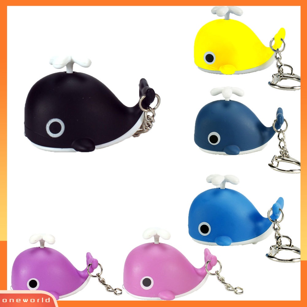 |ONEOR| Cute Whale Keychain LED Flashlight Sound Car Key Ring Bag Purse ...