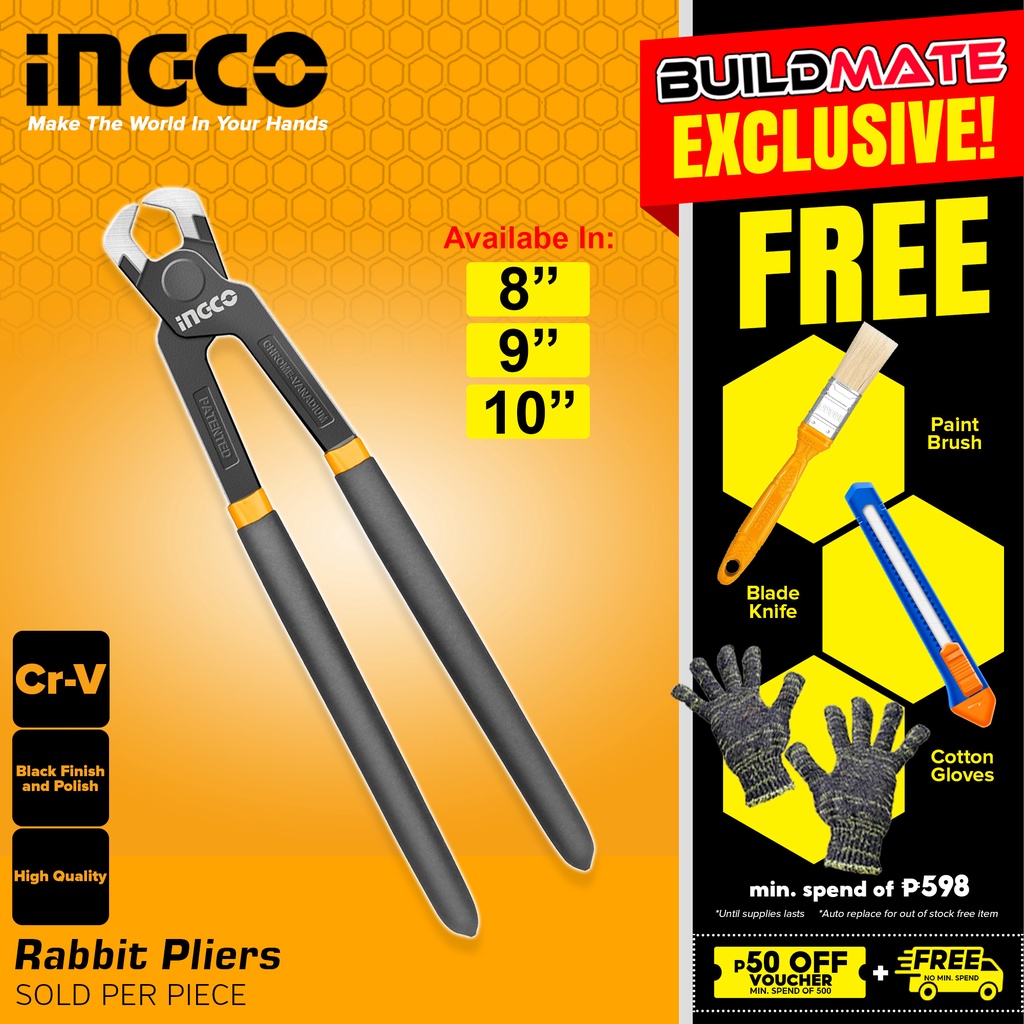 BUILDMATE Ingco Rabbit Pliers CR-V 8" | 9" | 10" Steel Cutting Plier To ...