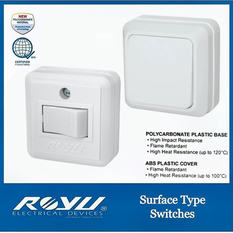 Royu Rectangular Snap Switch Surface Mounted | Shopee Philippines
