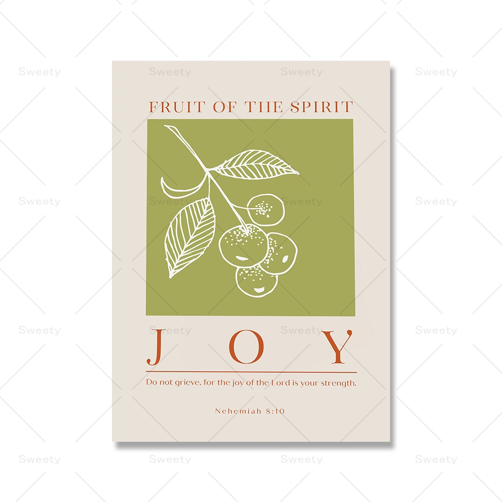 Fruit of the Spirit Print Wall Art Galatians 522 Christian Peace Love ...