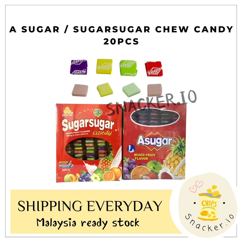 M'sia A SUGAR / SUGARSUGAR CHEW CANDY 20PCS *HALAL* | Shopee Philippines