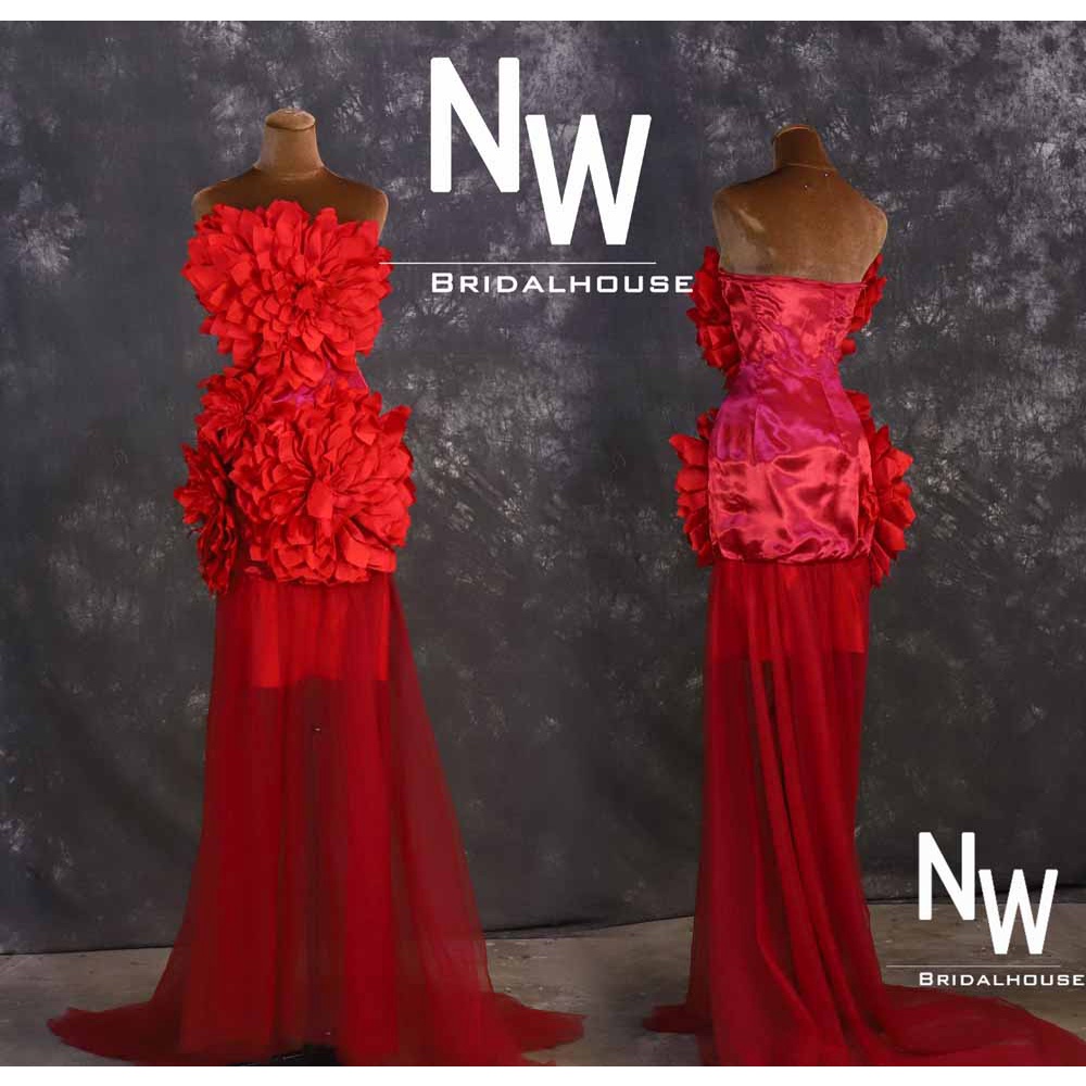 Noelle West Pink Red Flower Evening Gown | Shopee Philippines