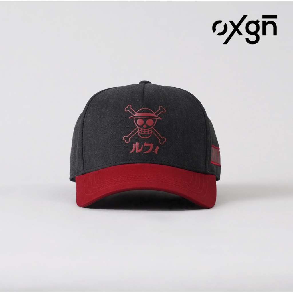 OXGN One Piece Film Red Curved Cap For Men And Women (Black) | Shopee ...