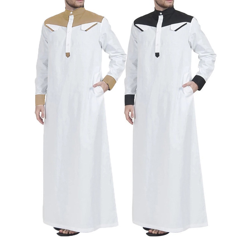 Muslim Men Jubba Thobe Islamic Clothing Ramadan Mens Moroccan Kaftan ...