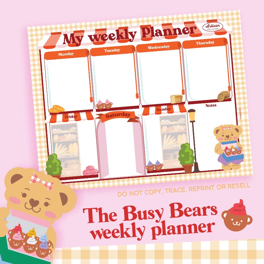 Weekly Bakery Bear Planner | Shopee Philippines