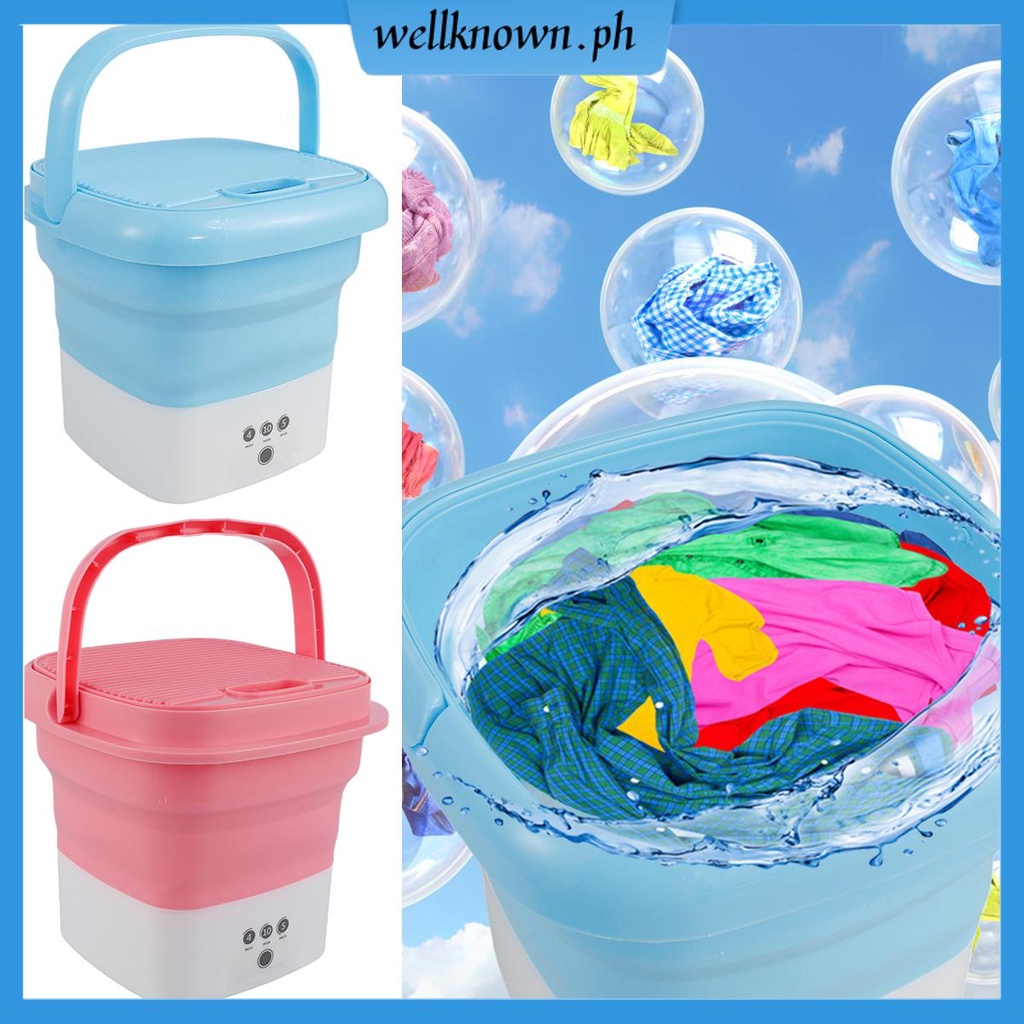 Mini Washing Machine with Drain Basket Foldable Reusable Ultrasonic ...