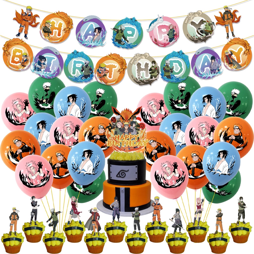 Naruto Birthday Decorations Anime Party Supplies Balloons Birthday ...