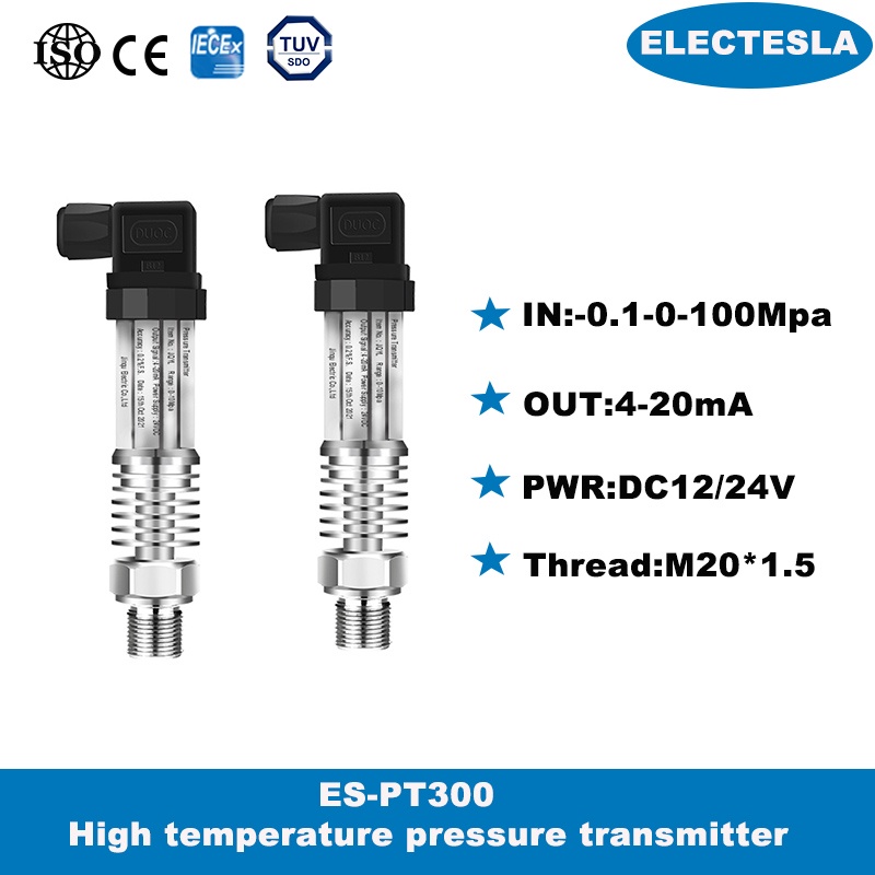 DC24V Pressure Transmitter High Temperature Sensor 4 to 20ma Output For Water Gas Oil -0.1-0 ...