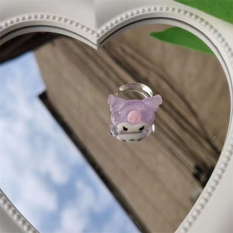 Couple Sisters Girlfriend Cinnamoroll Dog Kulomi Cute Opening Ring ...