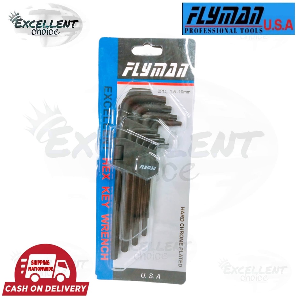 Flyman 9 Pcs. Allen Wrench Set (FLOWER KEYS) | Shopee Philippines