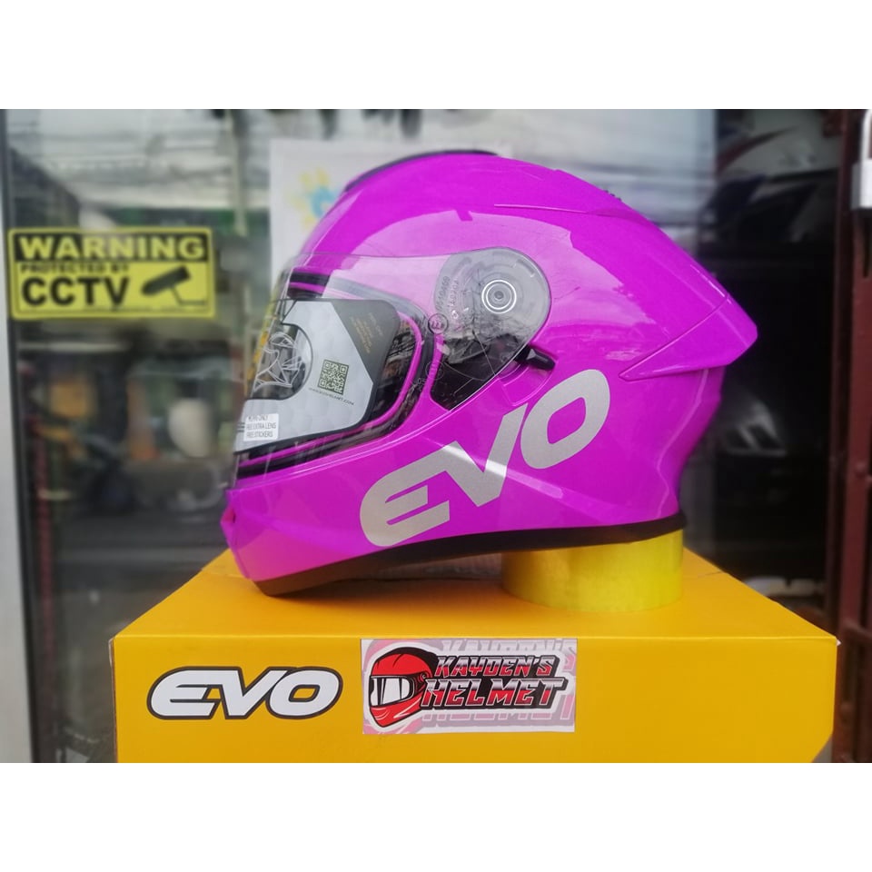 EVO Svx-02 Plain VIOLET Full Face Dual Visor Helmet With Free Clear ...