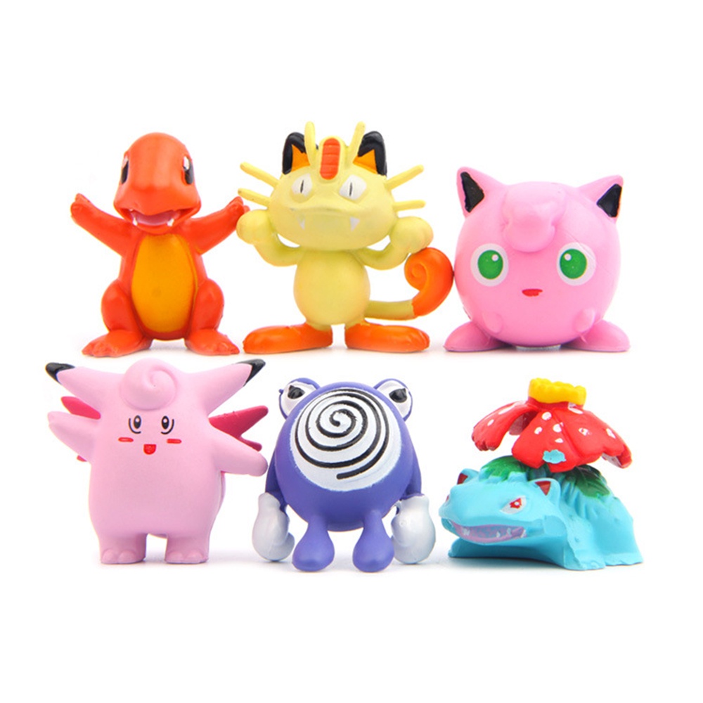6 PCS Pokemon Anime Cartoon Kids Model Toy Action Figure Cake Topper ...