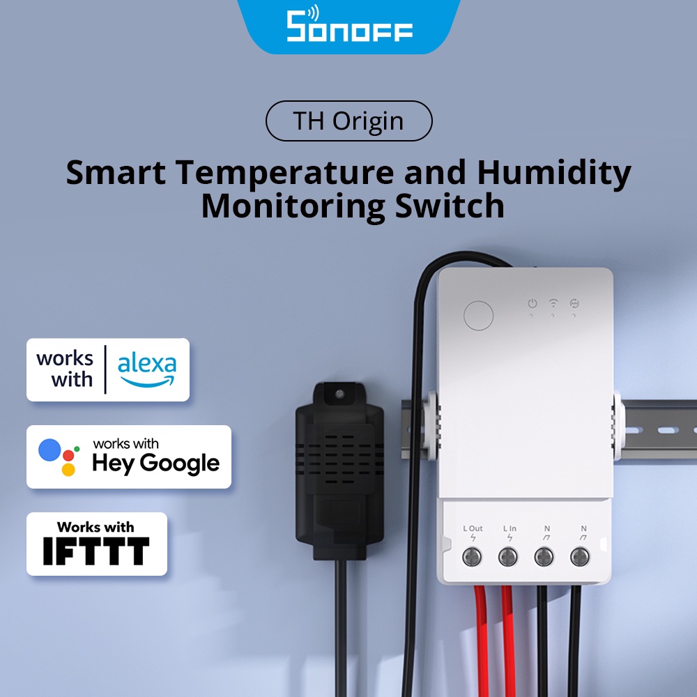 SONOFF TH Origin 16A 20A WiFi Smart Switch Temperature Humidity Monitor ...