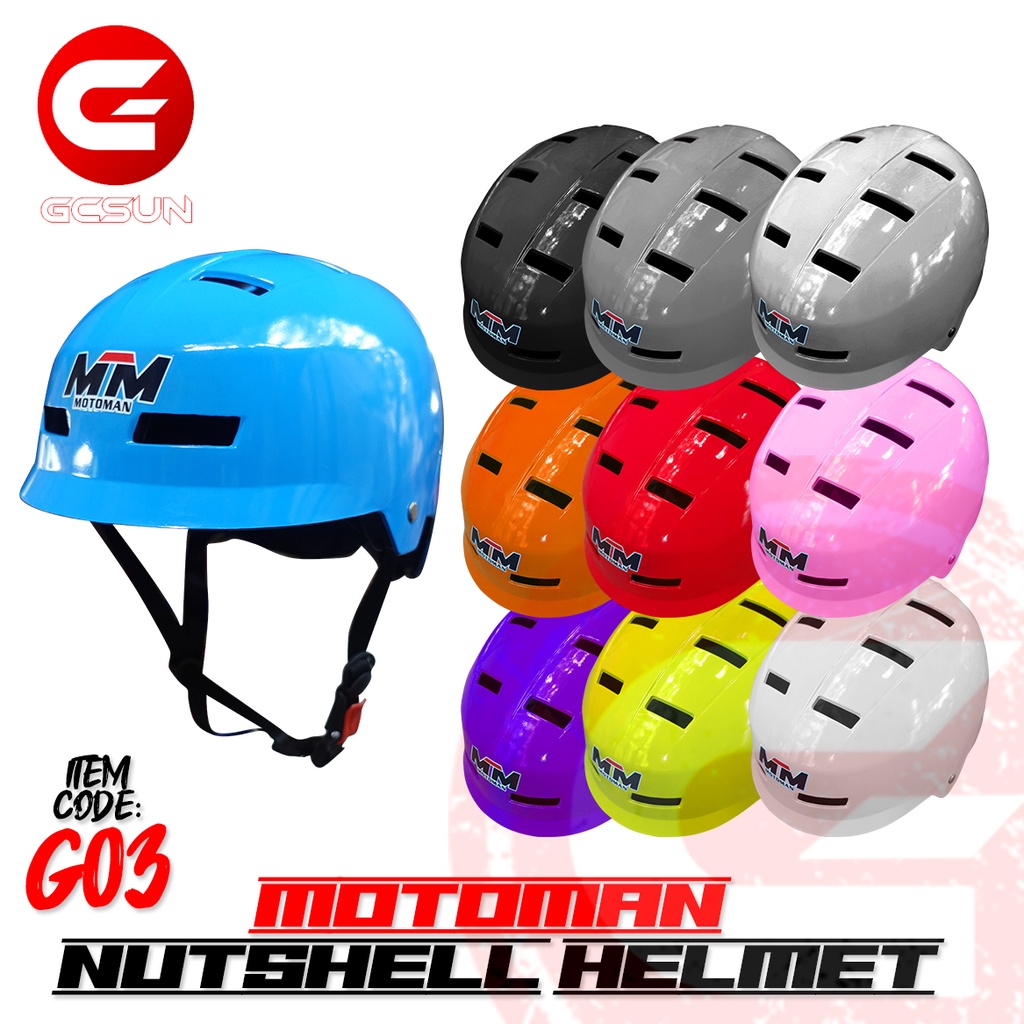 MOTOMAN NUTSHELL HELMET ITEM CODE G03 - GCSUN MOTORCYCLE | Shopee ...