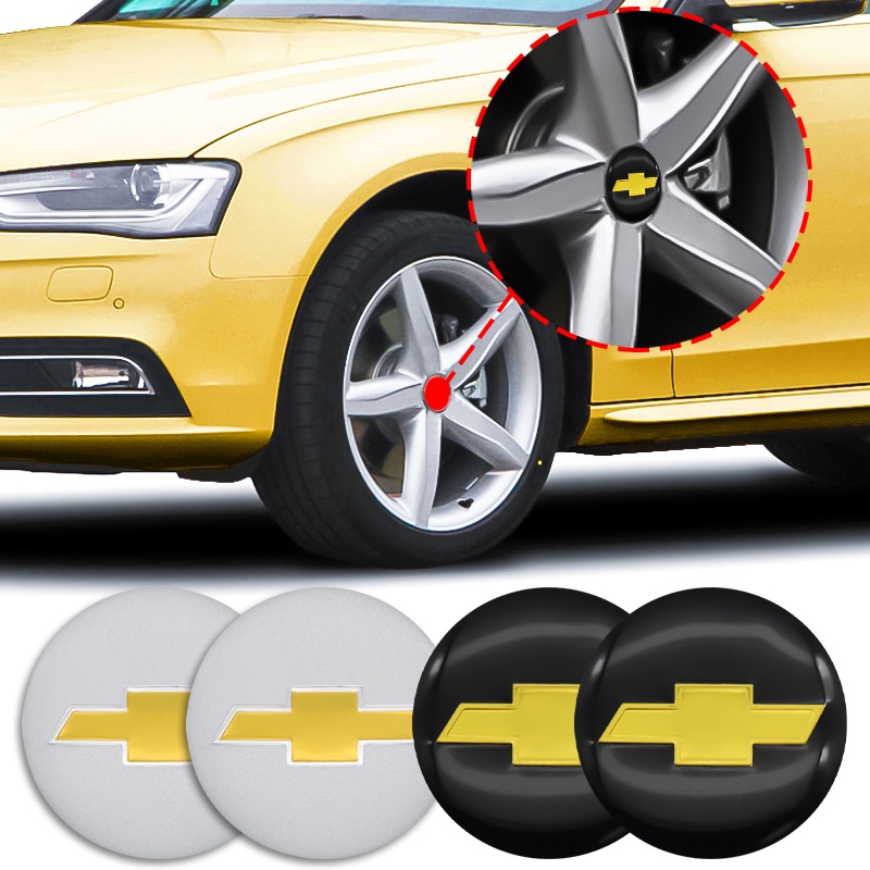 56mm 4pcs tire center hub badge decal logo aluminum sticker for ...