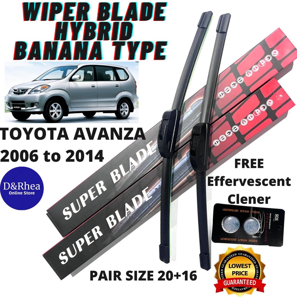 NEW ARRIVAL WIPER BLADE CLASS A+ PAIR (20+16) TOYOTA AVANZA 2006 TO ...