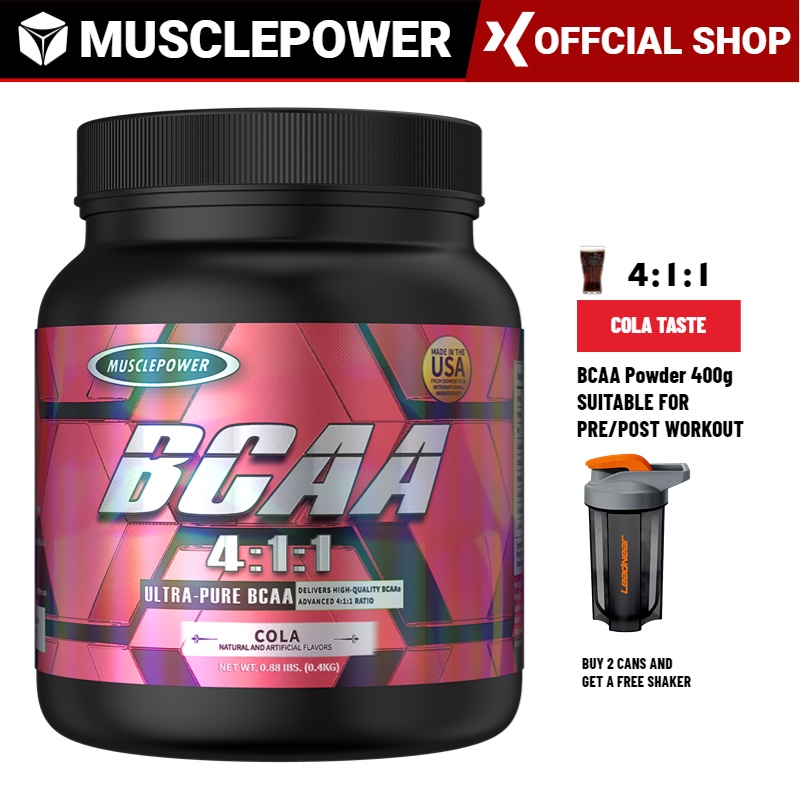 MUSCLEPOWER BCAA Powder 400g/can is a pre/post workout muscle building ...
