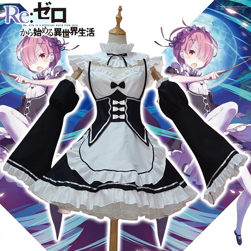 Rem Ram Maid Cosplay Costumes Re:Zero Kara Hajimeru Isekai Seikatsu ...