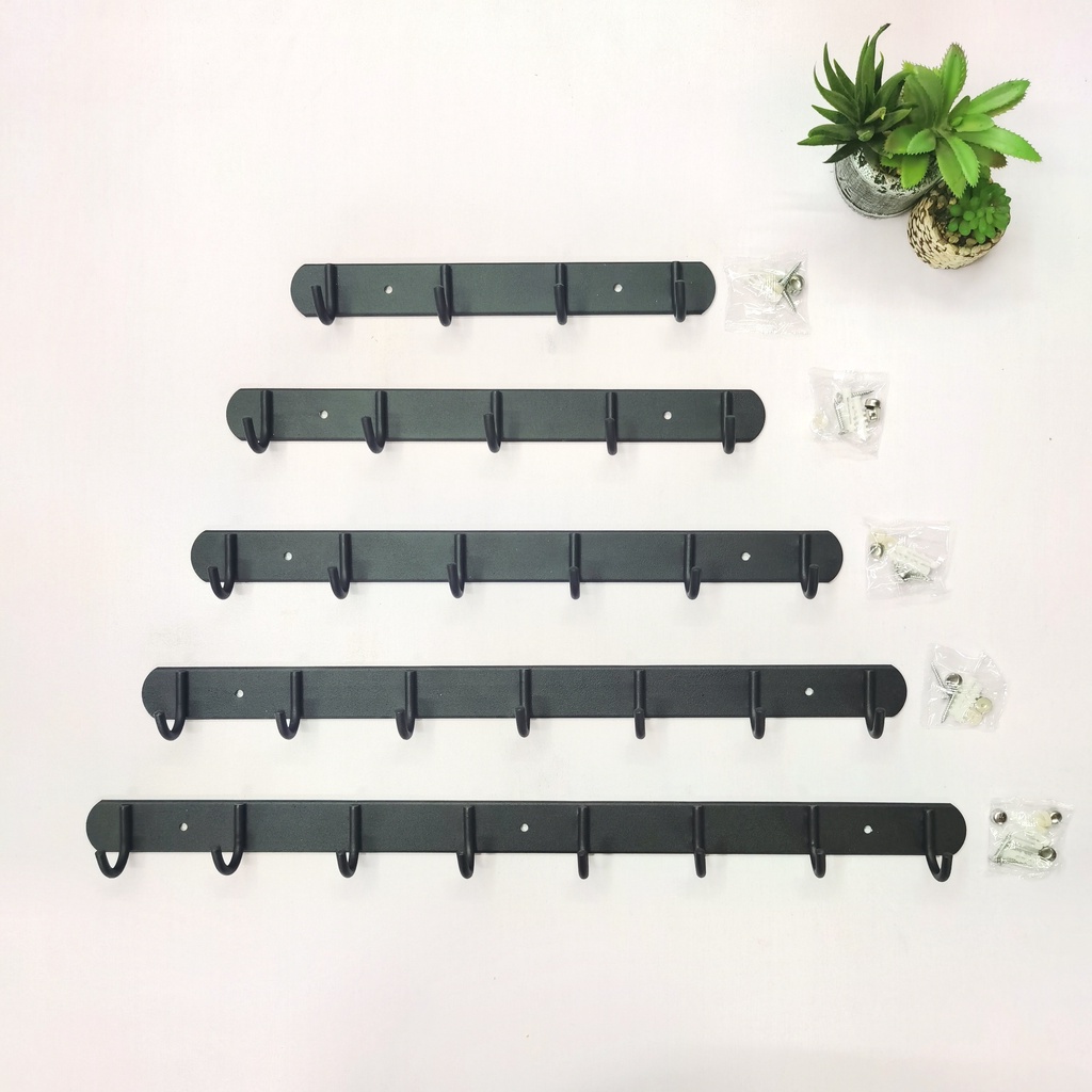 Aluminum alloy Black Wall mount hook 4/5/6/7/8 Holders Coats Clothes ...