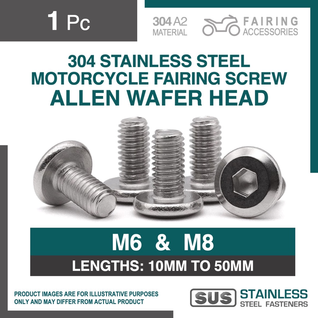 1pc SS304 Stainless Steel Allen Wafer Head / Motorcycle Fairing Body ...