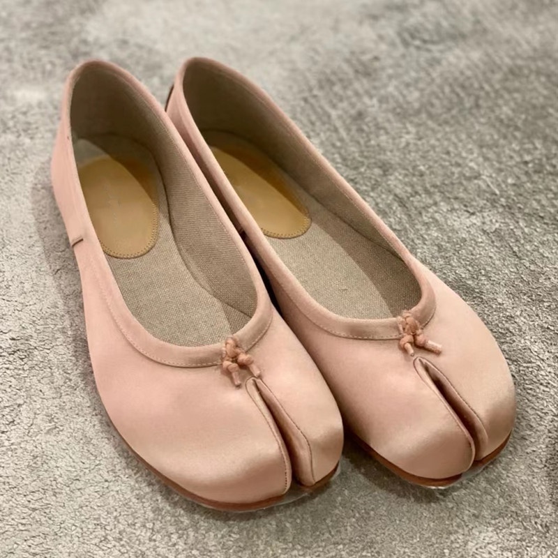 Flat Satin Split Toe Women's Shoes Soft Sole Ballet | Shopee Philippines