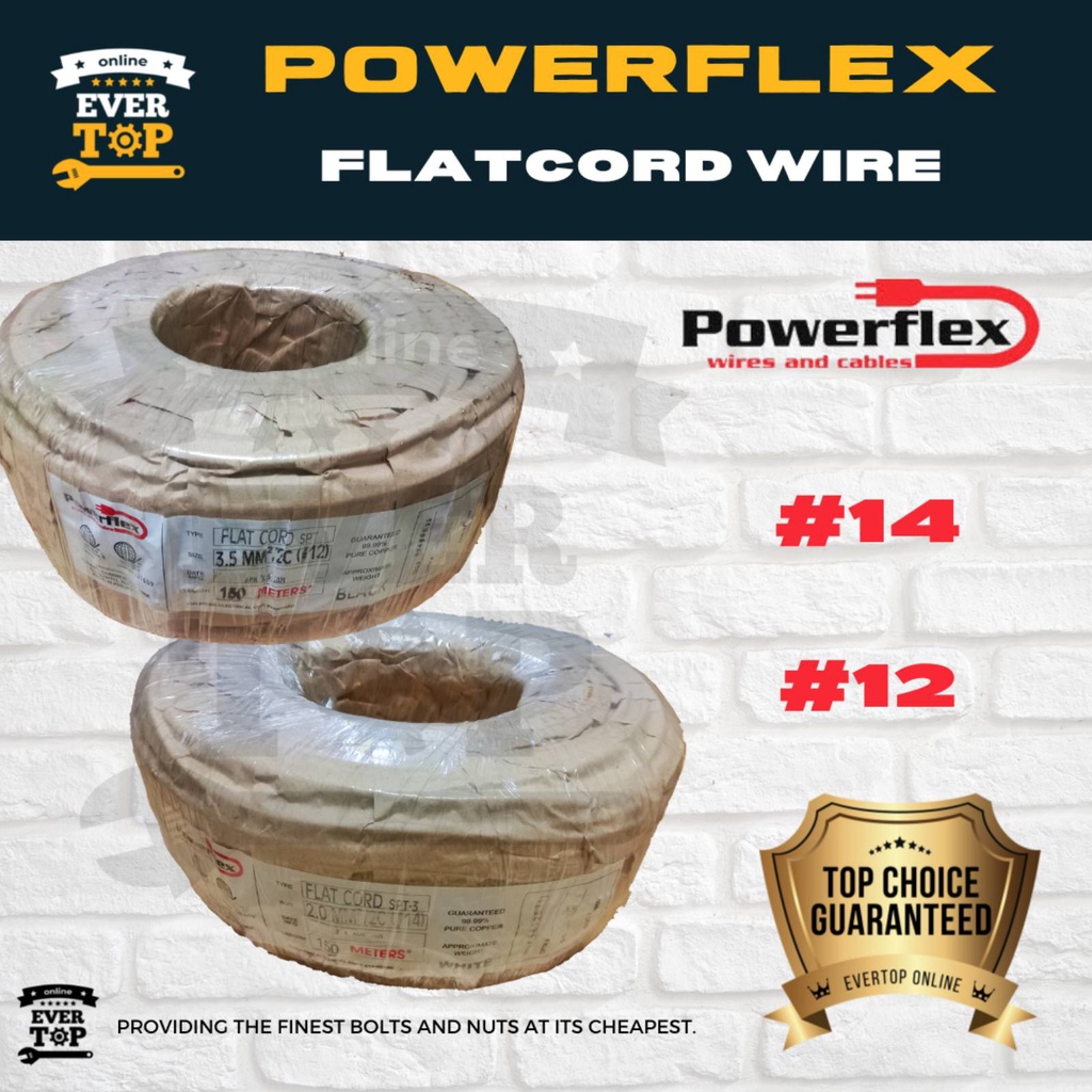 Powerflex Flat Cord 150meters #14 | #12 | Pure Copper | EverTop Online ...