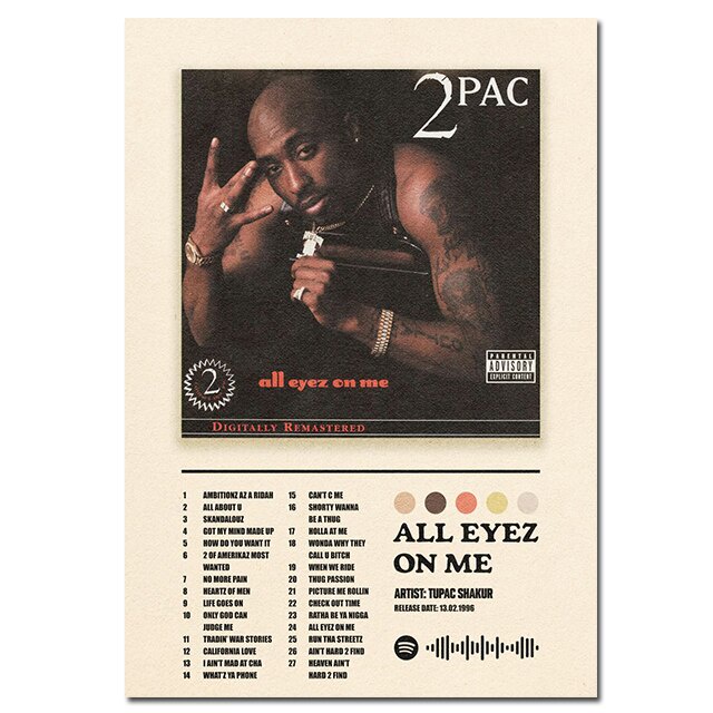 Music Album Covers Poster Rapper 2Pac,Travis Scott Hiphop Singer Album ...
