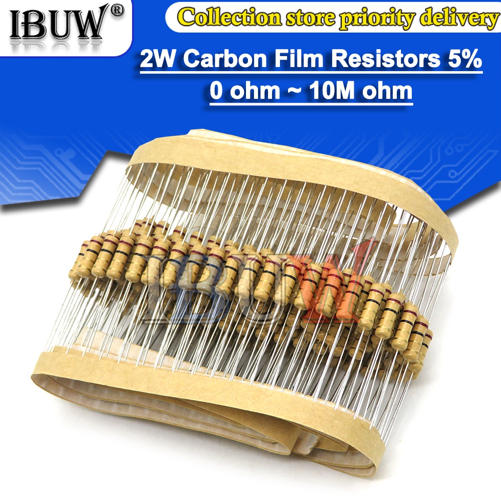 20pcs 2W Carbon Film Resistors 5% 3K ~ 430K 3K 4.7K 10K 20K 30K 47K ...