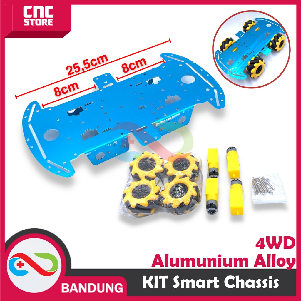 Aluminum ALLOY CHASIS SMART KIT 4WD RC ARDUINO CAR | Shopee Philippines
