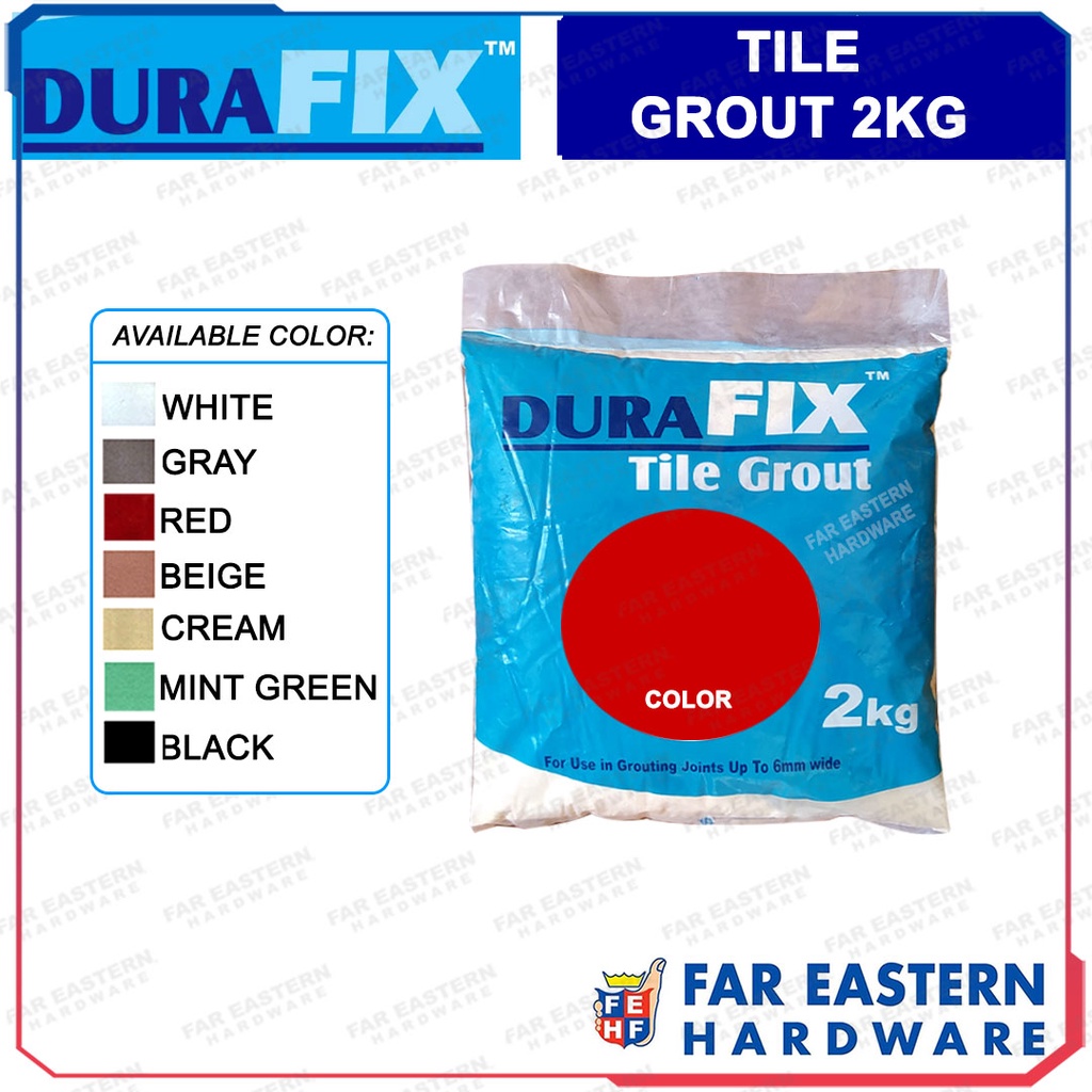 DURAFIX Tile Grout Powder 2kg White | Gray | Red | Beige | Cream | Mint ...