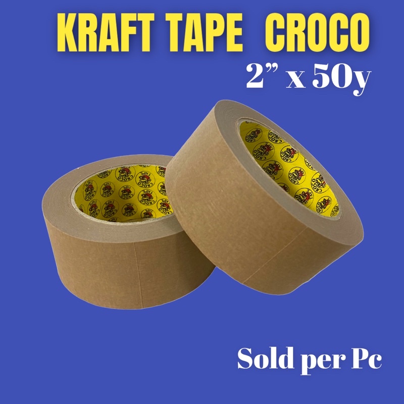Kraft Tape Crocodile Brand (2” x 50m) sold per Pc | Shopee Philippines