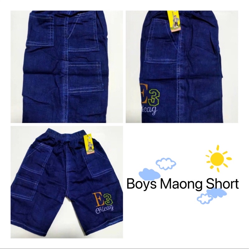 Maong Short Boy Kids. (Assorted Design And Color) | Shopee Philippines