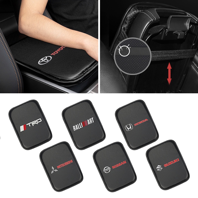 Car Armrest Pad Carbon Fiber Universal Car Center Console Armrest ...