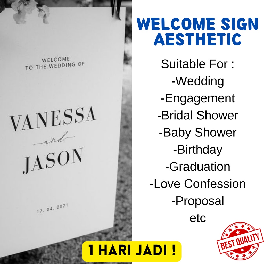 Welcome Sign Acrylic Aesthetic Wedding Sign Birthday Engagement Acrylic ...