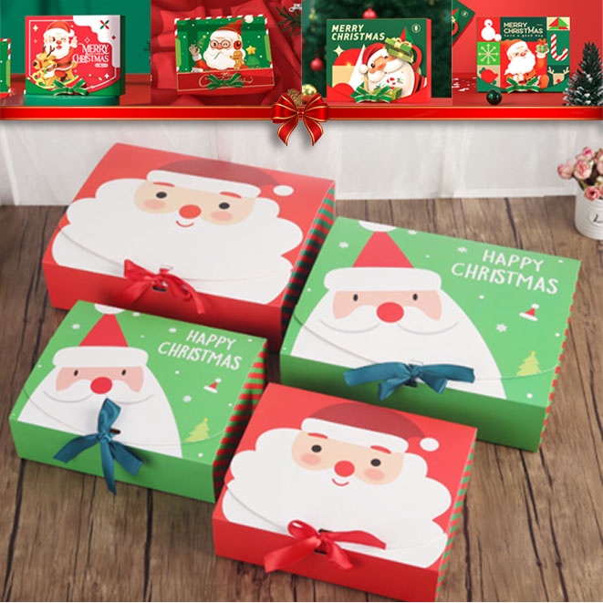 5PCS Christmas Gift Box (CLAMSHELL) Merry Christmas Paper Packaging Box ...