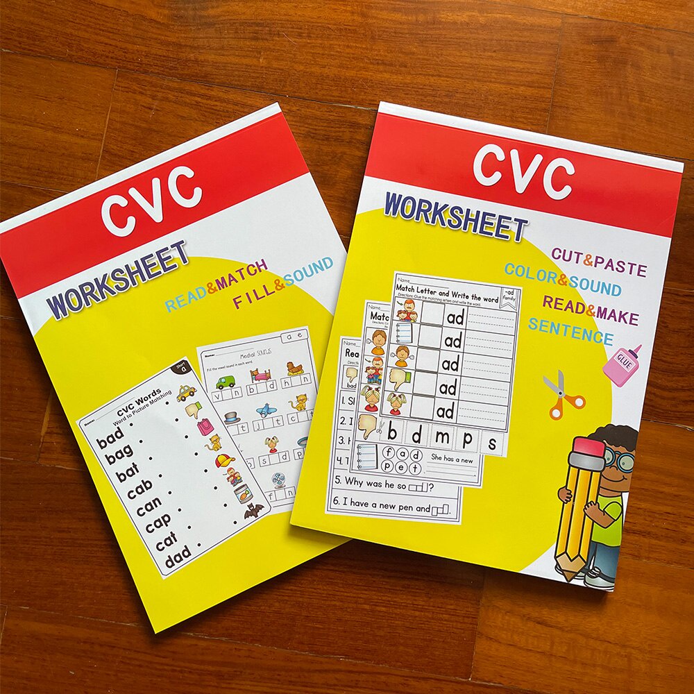 Full Set of Phonics CVC Words Flashcards+ Workbooks+Posters Language ...