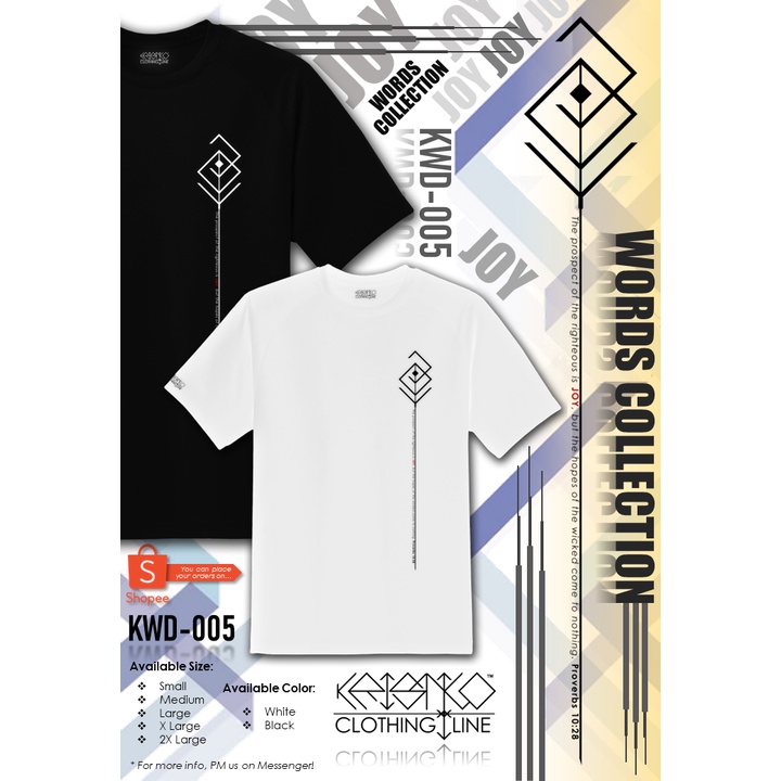 KRISTILO | KWD-005 JOY | WORDS COLLECTION | Black/White | Shopee Philippines
