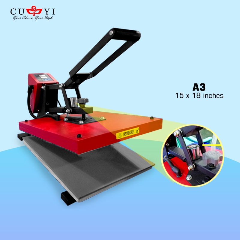 Auto-Open and Manual CUYI Heat Press A3 Size (15x18 inches Flatbed ...