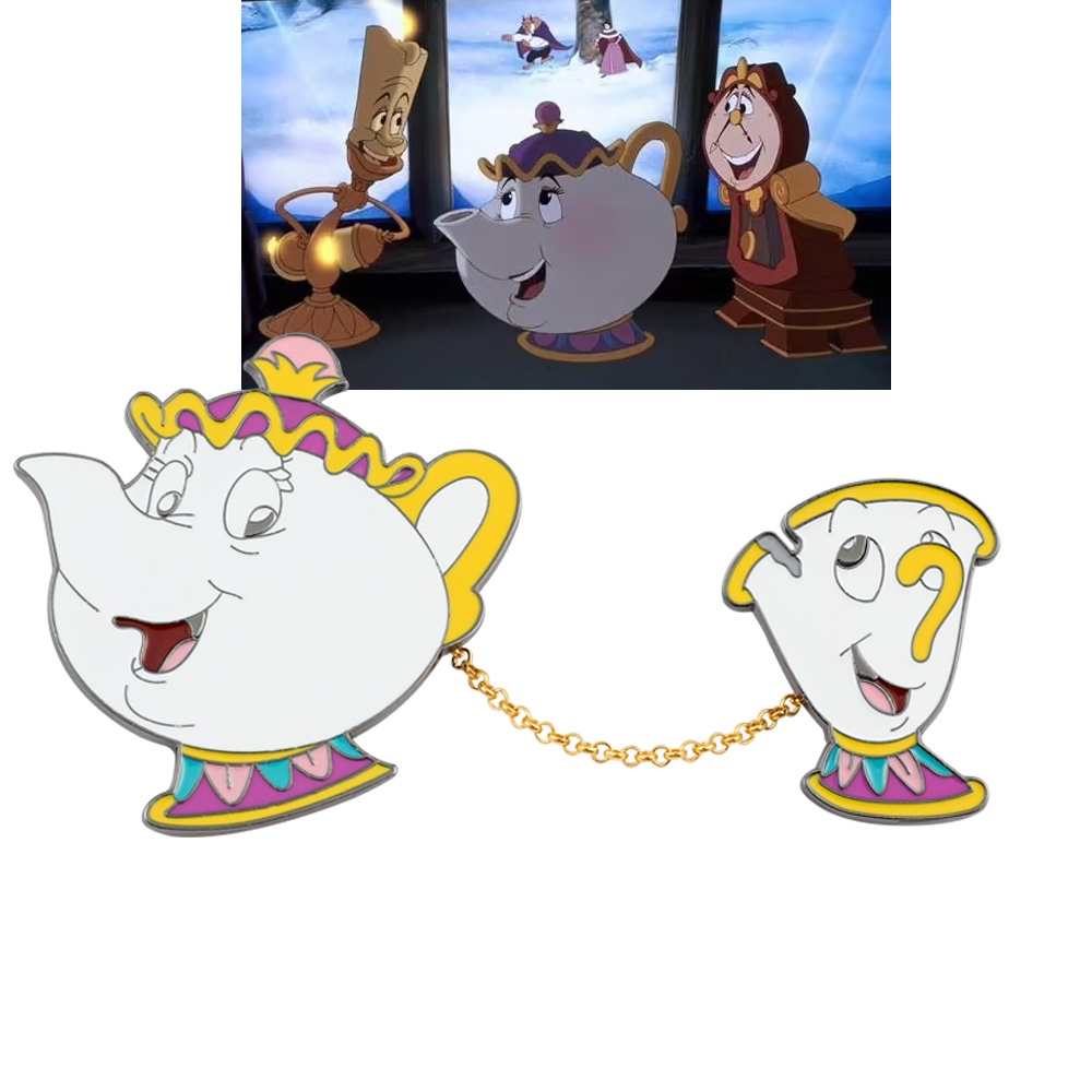 Beauty and the Beast Cute Anime Badges Manga Enamel Pin Brooch for ...