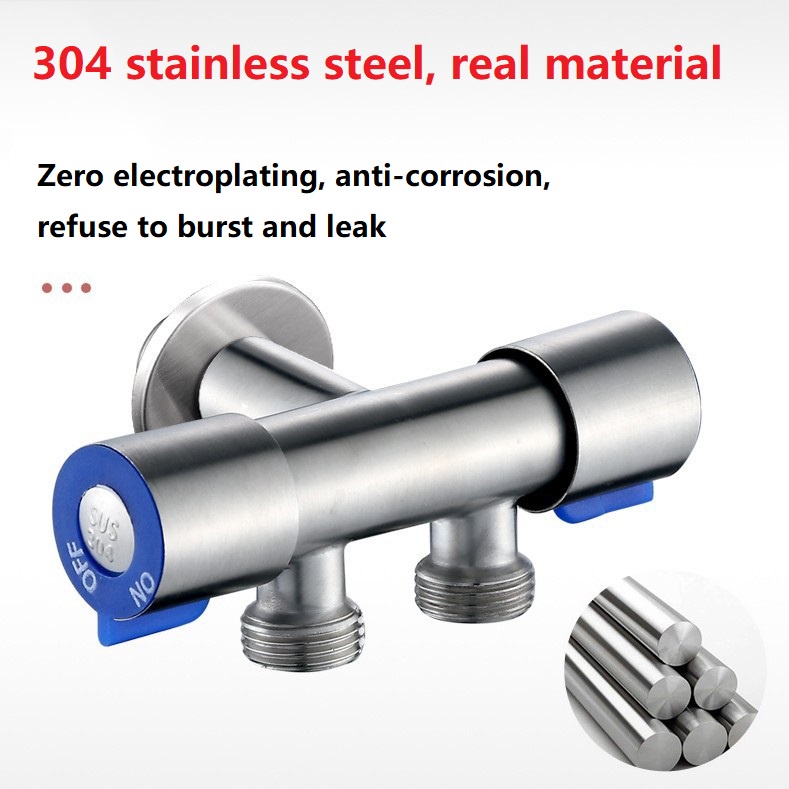 Stainless Steel 304 1/2 Angle Valve One Into Two Out Control Multi ...