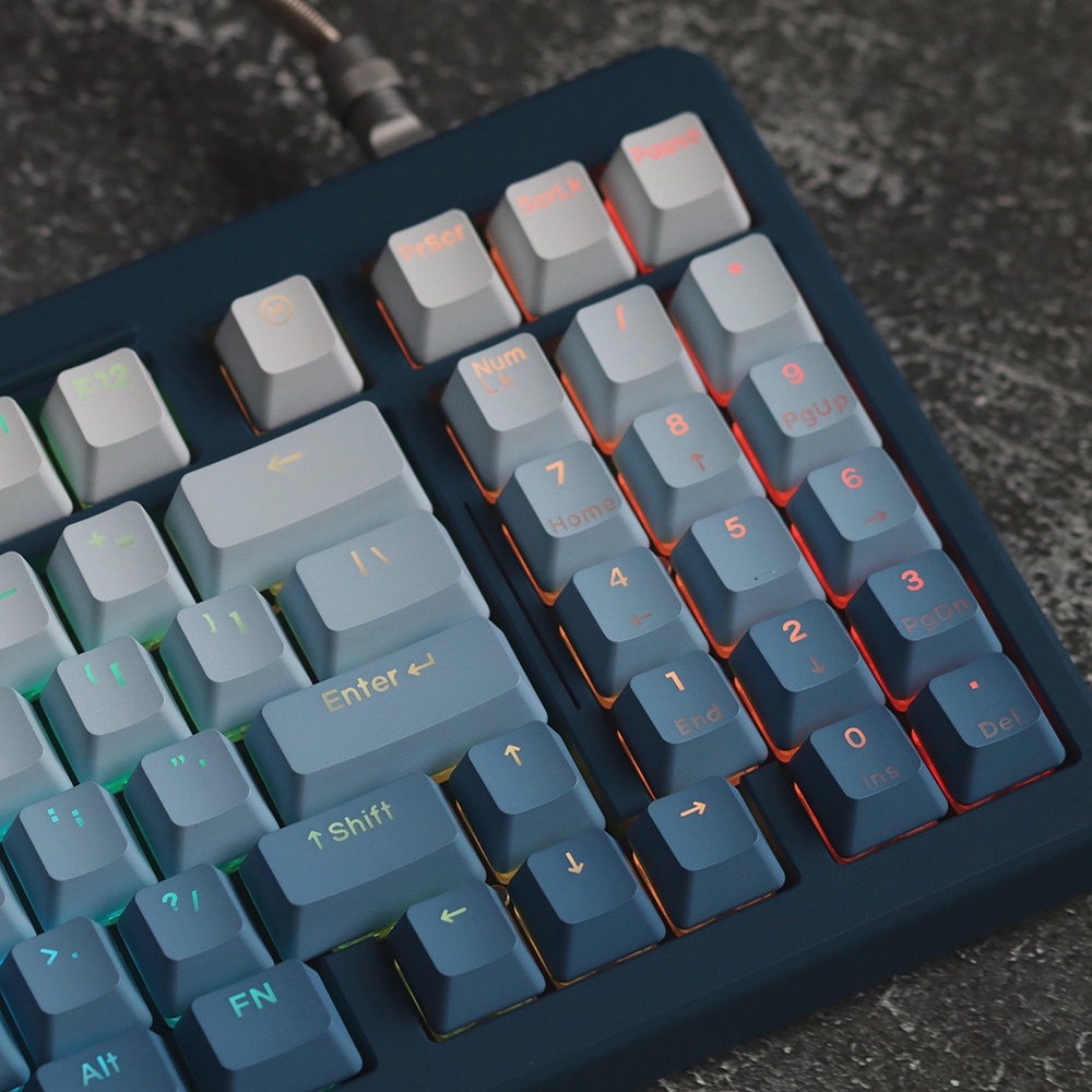 [JKDK] Studio Blue Gradient Keycaps Side Print Backlit OEM Profile For ...