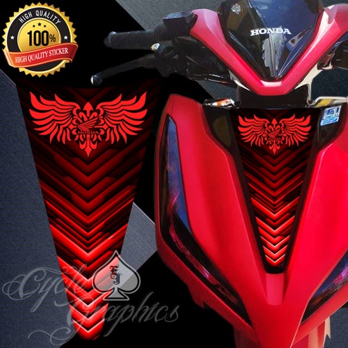 HONDA CLICK V2 FRONT STICKER HONDA WINGS (NEW DESIGN) ej cycle | Shopee ...